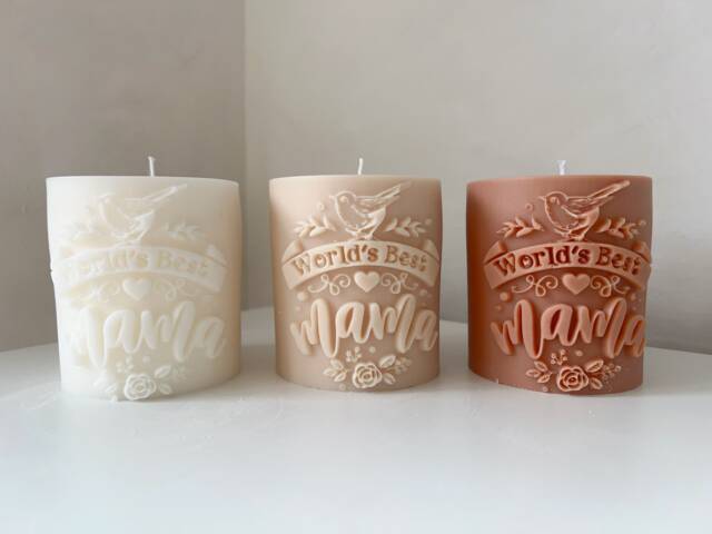 Worlds Best Mama Candle - Mum Mumma Mothers Day Gift Handmade Made To ...