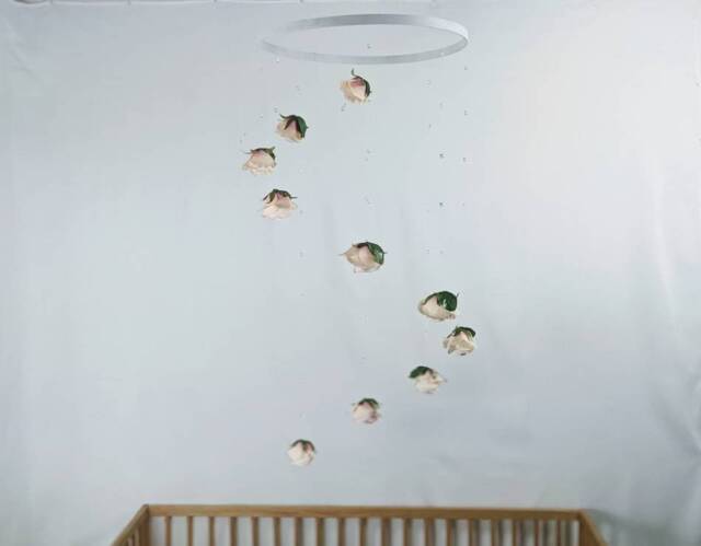 Rose Baby Mobile With Crystals - Large Flower Tall Floral Crib Long ...