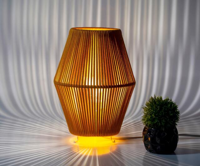Modern Handcrafted Rope Table Lamp - Contemporary Style. Made By Really ...