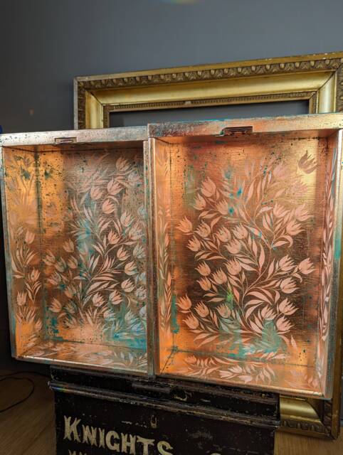 White Crocus ~ Rose Gold Copper Gilded Wall Shelf Boxes Reimagined ...
