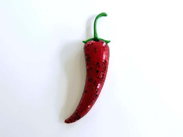 Disco Chili Pepper - Funky Food Kitchen Wall Hanging Maximalist Mosaic ...