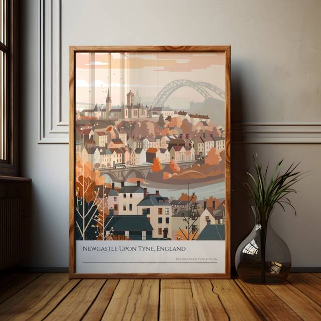 Newcastle Upon Tyne Art Print England Cityscape Travel Poster by Etsy ...
