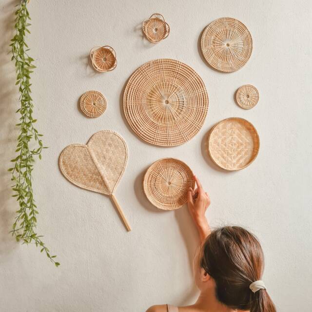 Set Of 9 Wall Hanging - Moon Heart, Baskets, Basket Set, Wall ...