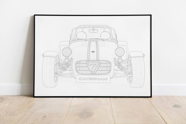 Caterham 7, Car, Line Art Drawing, Transport, Classic Home & Travel ...