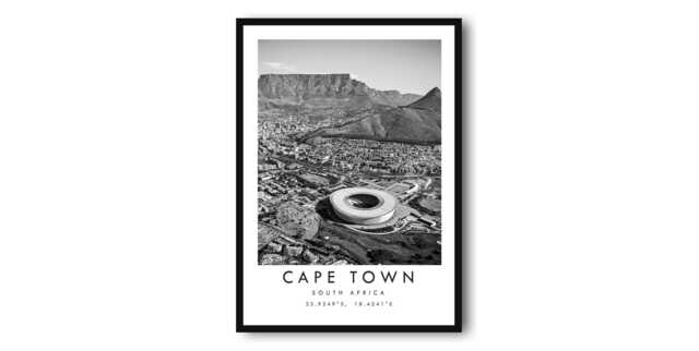 Cape Town Print Black & White South Africa Travel Poster by Etsy ...