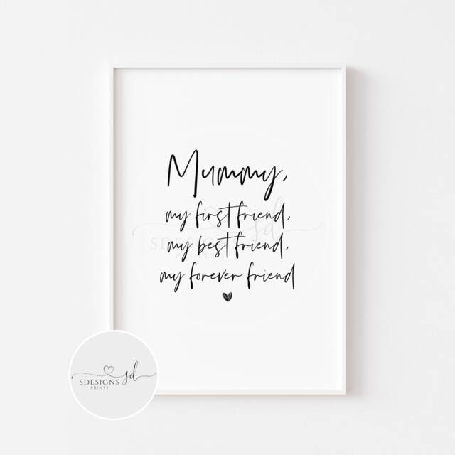 Mummy Quote Print - Mother's Day Gift For Mum Family Mother & Daughter ...