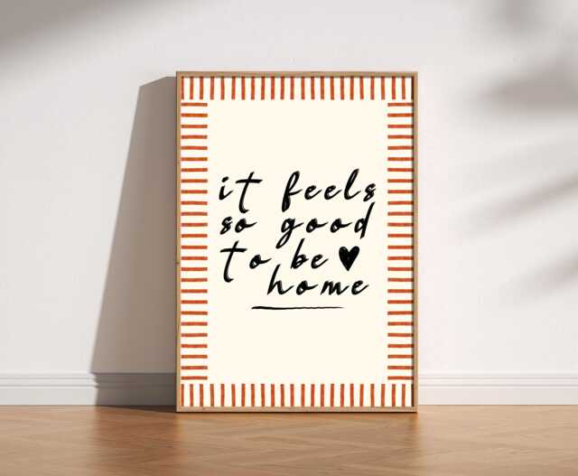 Mid Century It Feels So Good To Be Home Print, Modern Wall Art, Retro ...