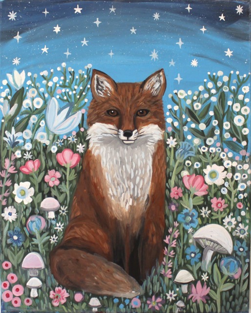 Spring Woodland Fox Print, Fox Lover Gift, Nursery Art Fox, Wall Art ...