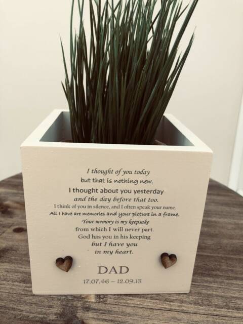 Memorial Dad Loss Flower/Plant Pot Personalised Bereavement in Memory ...