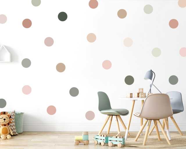 Boho Confetti Polka Dot Wall Stickers Neutral Earth Tones by Etsy ...