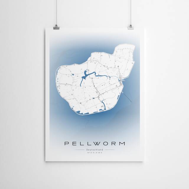 Pellworm Island Poster/Island Map. Personalized Poster I Quality Print ...