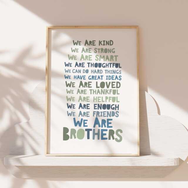 Brothers Bedroom Prints, Big Bro Lil Bro, Boys Decor, Siblings Print ...