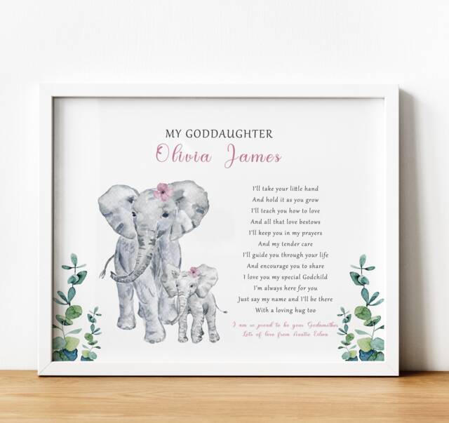 Personalised Godchild Gift, Goddaughter Christening Gift From Godmother ...