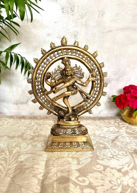 Brass Nataraja Statue, Lord Shiva Figurine, Dancing Natraj Idol, The Of ...