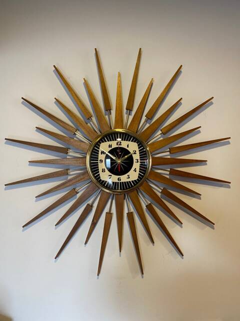 27 Inch Hand Made Mid Century Style Starburst Clock By Royale Medium ...