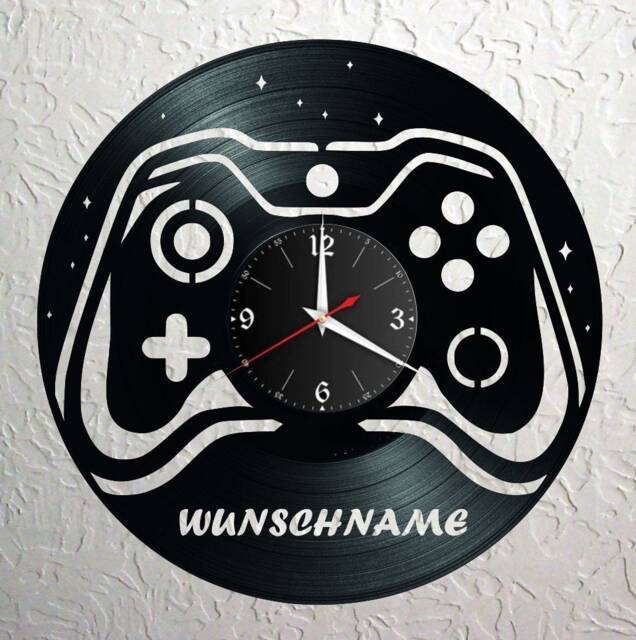 Gaming, Record Clock, Vinyl, Retro, Wall Clock With Desired Name ...