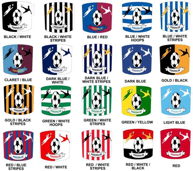 Personalised Football Soccer Teams Lampshades Read Description For More ...