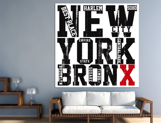 Bronx Wall Art Street On Canvas New York City Print Black & White Large ...