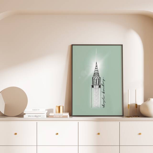 The Chrysler Building Art Print, New York Deco Skyscraper Poster ...