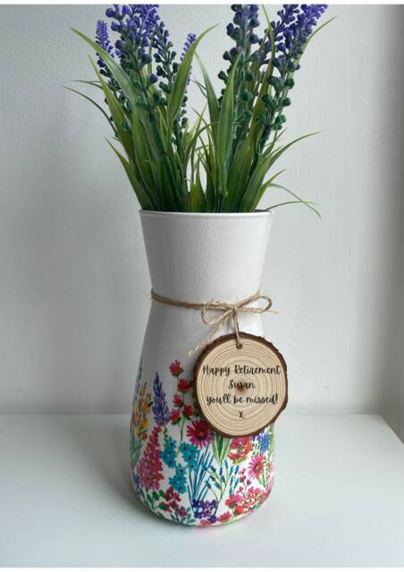 Personalised Teacher Retirement Vase, Floral Gift For Women, Thank You ...