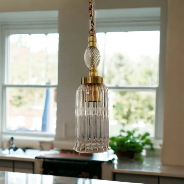 Hand Blown Glass Pendant Light - Kitchen Island Ceiling Blown Glass For ...