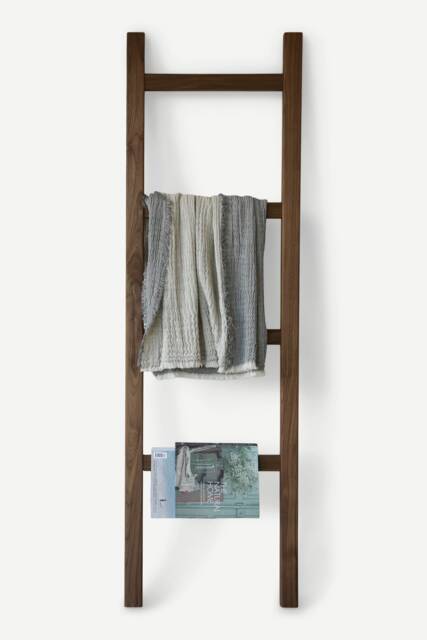 Wooden Bathroom Ladder Towel Rack, Timber Decorative Blanket {Shown in ...