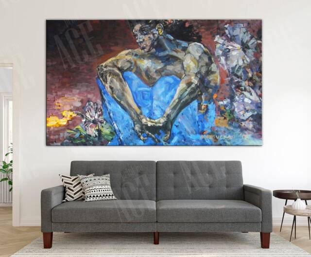 Mikhail Vrubel Reproduction Print, The Seated Demon Canvas Wall Art by ...