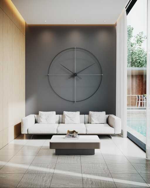Large Modern Wall Clock Minimalist Design, Walnut/Ash Wood by Etsy ...