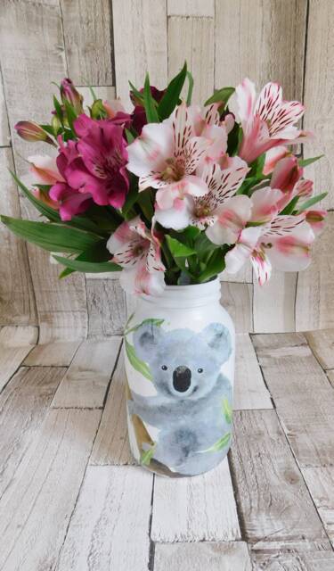 Koala Decoupage Kilner Jar Painted Safari Vase, Table Centerpiece by Etsy | ufurnish.com