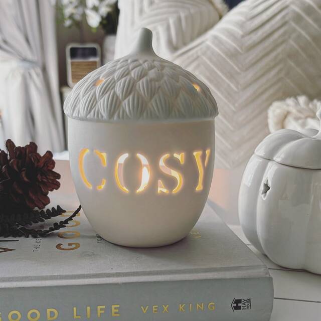 Ceramic White Cosy Acorn Tealight Holder by Etsy | ufurnish.com