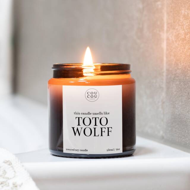 Smells Like Toto Wolff Candle, F1 Gifts, Luxury Soy Formula One Gifts ...