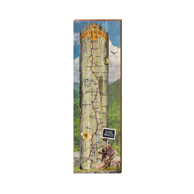 Appalachian Trail Map Sign - Real Art Print On Wood by Etsy | ufurnish.com