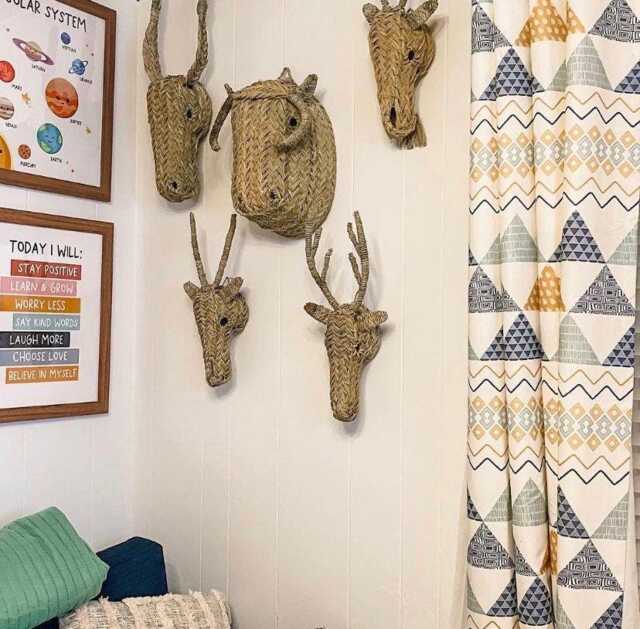 Trophies Set, Animal Heads, Straw Trophy, Natural Fibers, Braided Palm ...