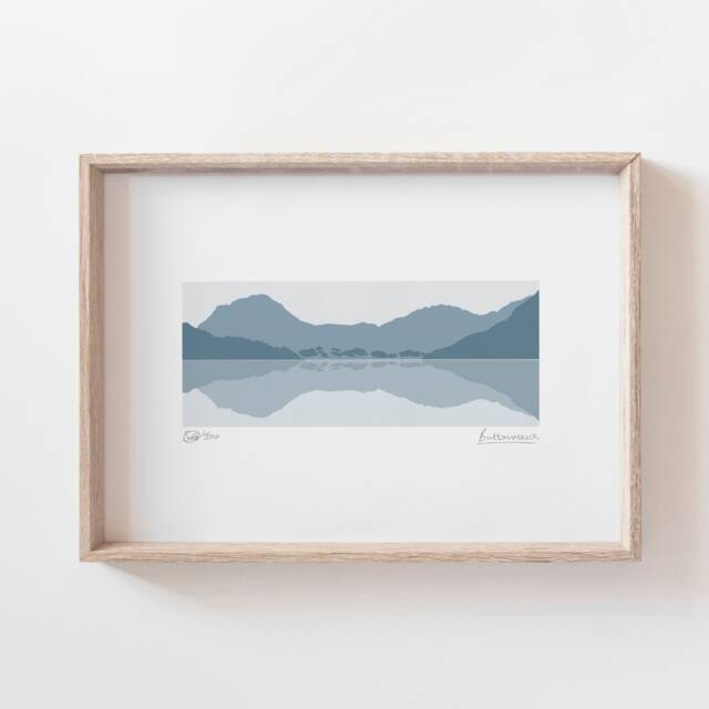 Buttermere Print, Lake District Gift, Wedding Minimalist Art, Mountain ...