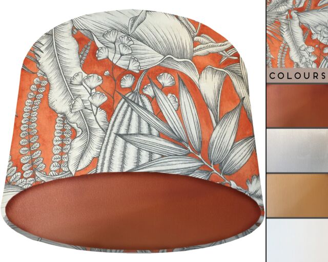 Burnt Orange Tropical Lampshade Exotic Leaf Print, Boho Style by Etsy ...