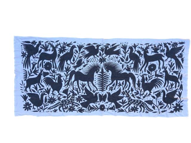 Horizontal Otomi Tapestry/ Wall Hanging -Gray by Etsy | ufurnish.com
