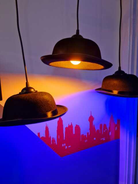 Black Felt Bowler Hat Pendant Lamps by Etsy | ufurnish.com