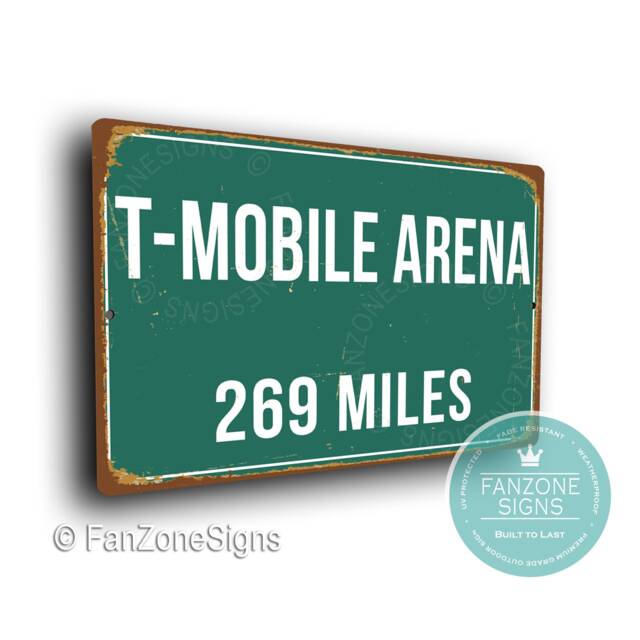 T-Mobile Arena Distance Sign, Miles Signs, Personalized T-Mobile Arena ...