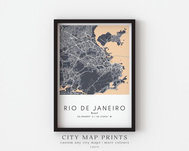 Personalized Map Wall Art, City Prints Any Location, Custom Unique ...