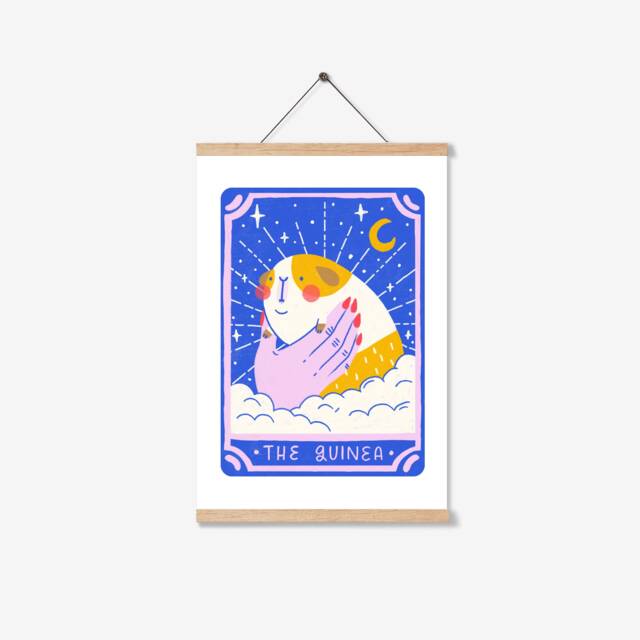 Guinea Pig Tarot Print - Illustration Pet Gift Cute Positive Self Love ...