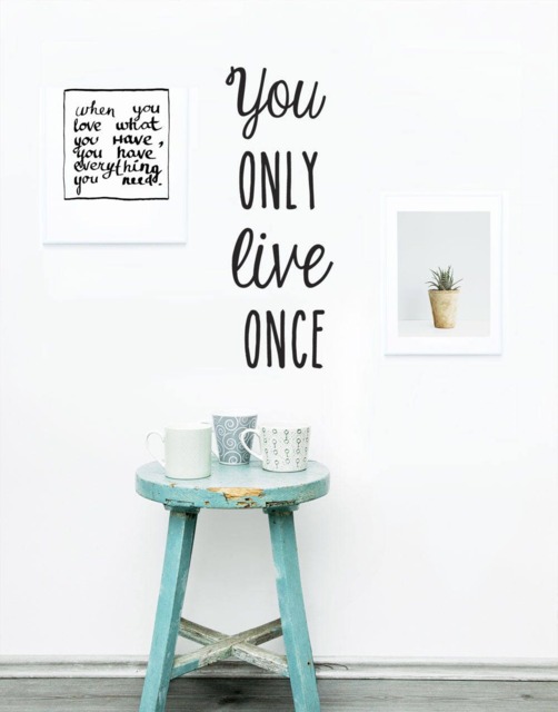 You Only Live Once, Quote Decal, Inspirational Wall Words by Etsy ...