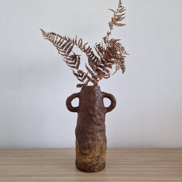 Antique Inspired Paper Mache Vase - Organic Papier Pot Sustainable ...