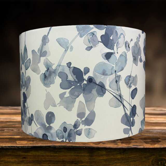 Blue Floral Lampshade - Botanical Flower Light Shade For Ceiling Or ...