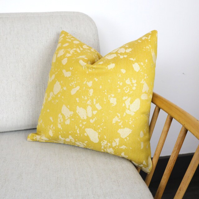 Bute Mustard Terrazzo Style Eco Recycled Wool Luxury Designer Cushion ...