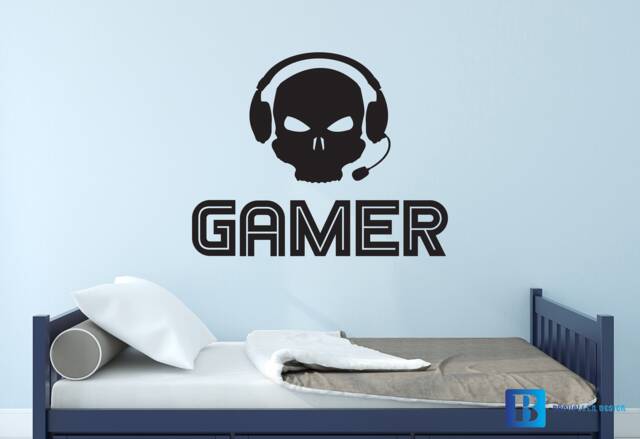 Gamer Skull Headset Wall Art Decal Sticker by Etsy | uFurnish.com