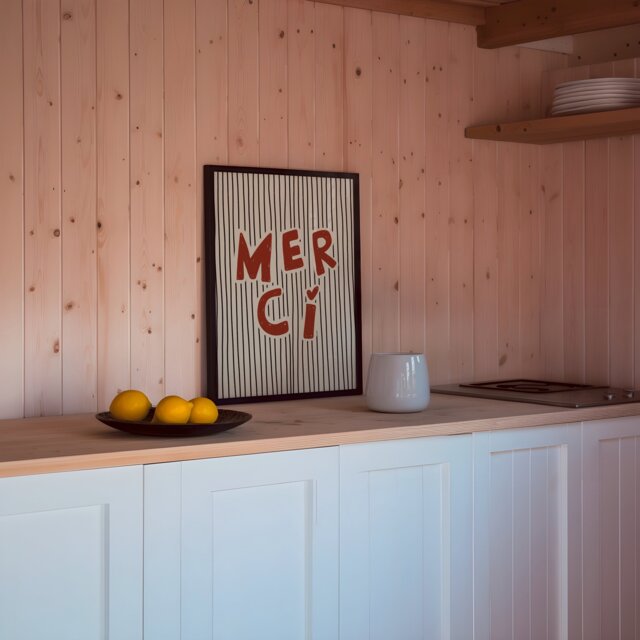 Merci Unframed Print - French Handwritten Thank You Hallway Posters ...