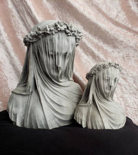 Veiled Lady Mourning Bust Cement Statue by Etsy | uFurnish.com