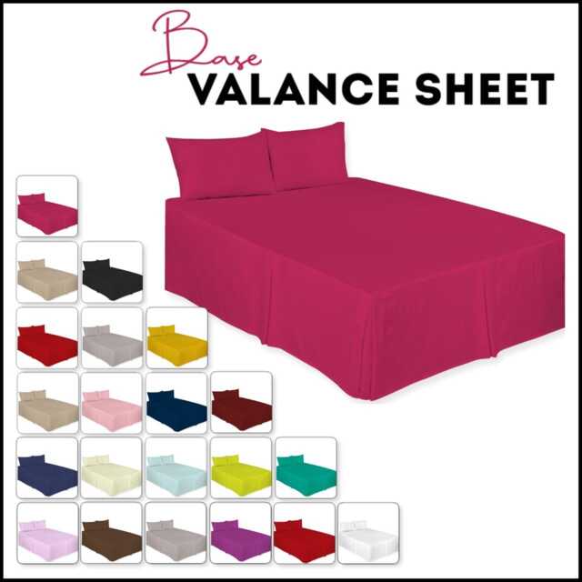 Base Valance Sheet Plain Dyed 100% Poly Cotton Platform Box Pleated in ...
