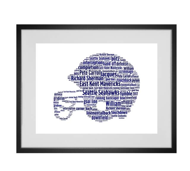 Personalised American Football Helmet Word Art Print by Etsy | ufurnish.com