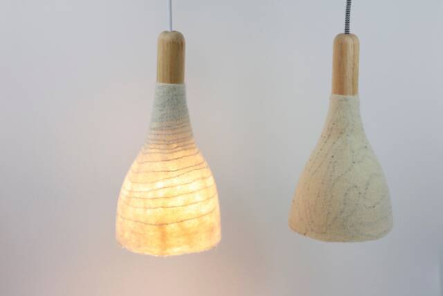 Felted Wool Pendant Lamp Spiral Line Bedside Lighting by Etsy ...